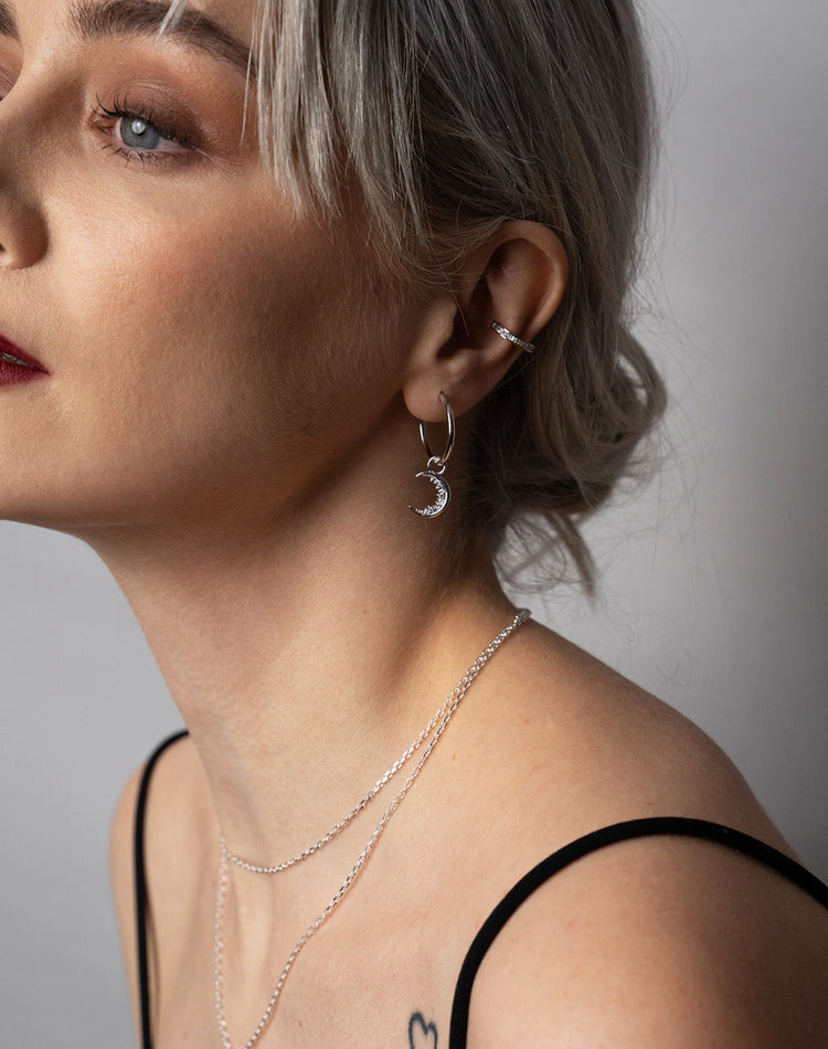 925 Sterling Silver Medium Hoop Earrings – NUE Hoops