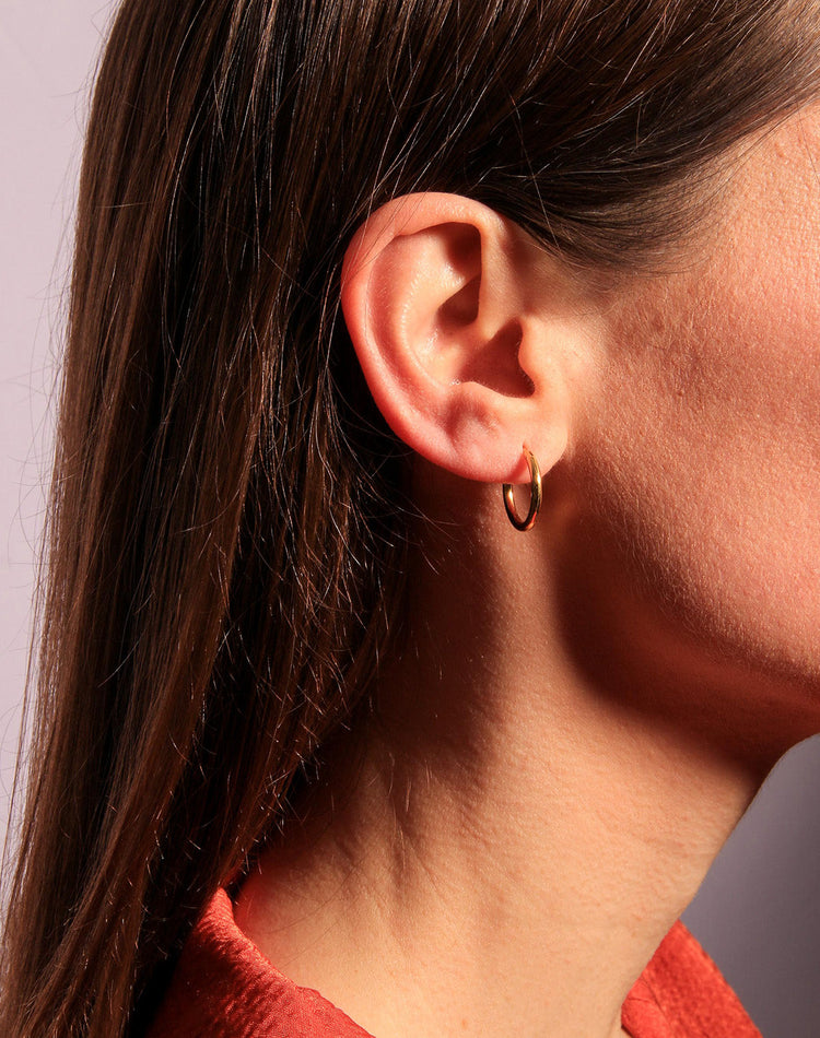 18 Karat Gold Tiny Hoop Earrings – NUE Hoops